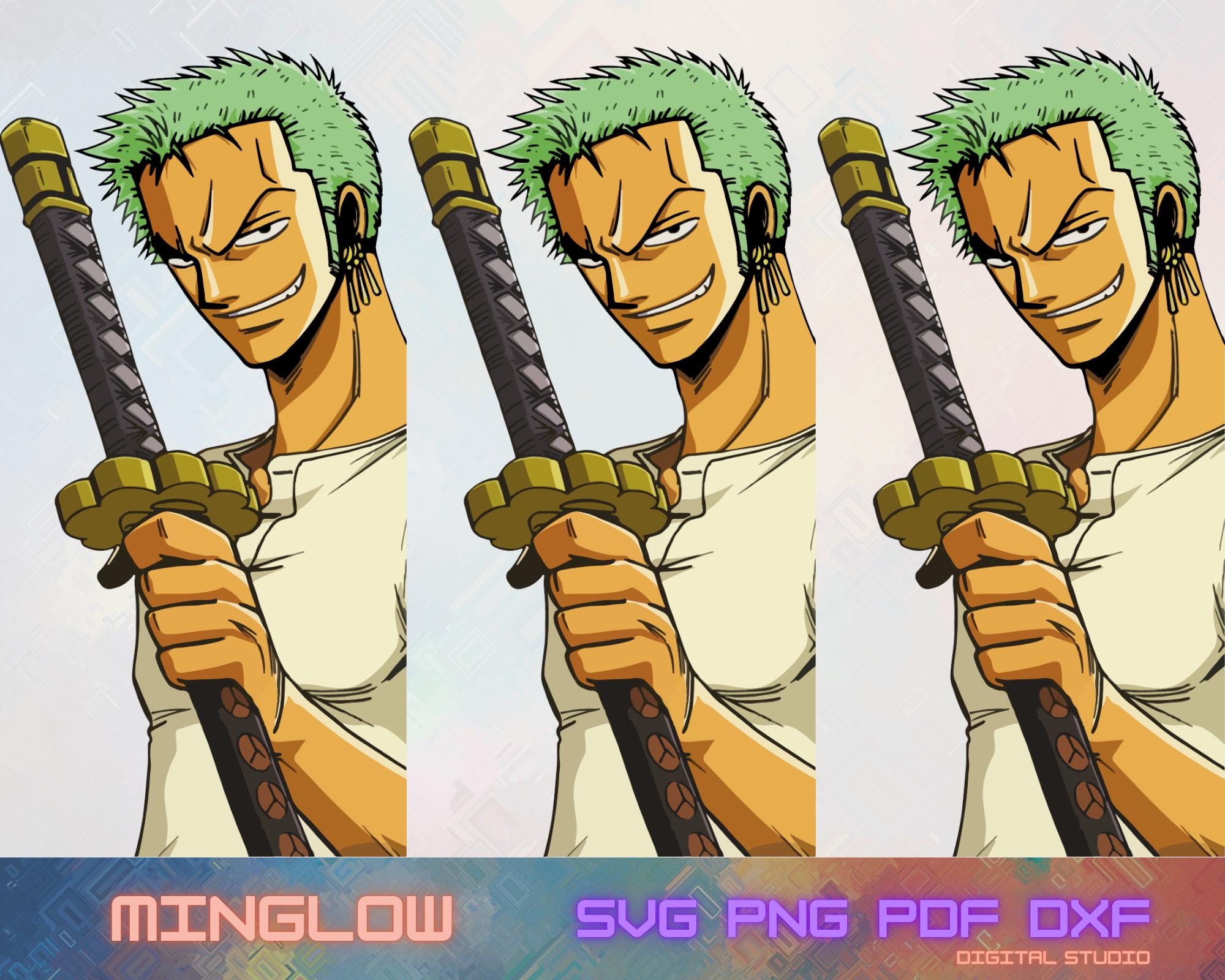 Zoro SVG PNG EPS Layered File, Zoro One Piece Clipart, Zoro Cut Files ...