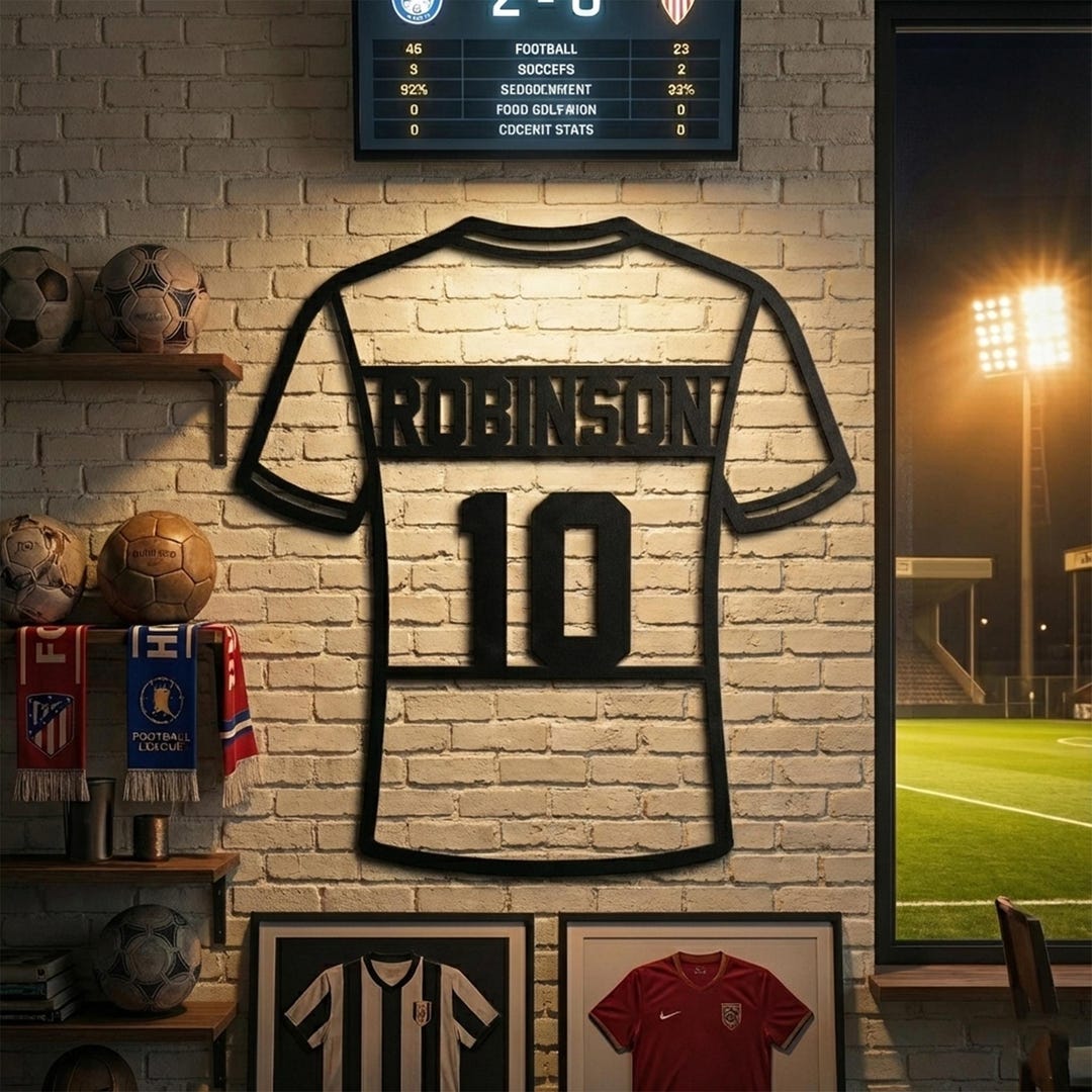 Personalized Soccer LED Metal Sign – Custom Football Wall Art, Soccer ...
