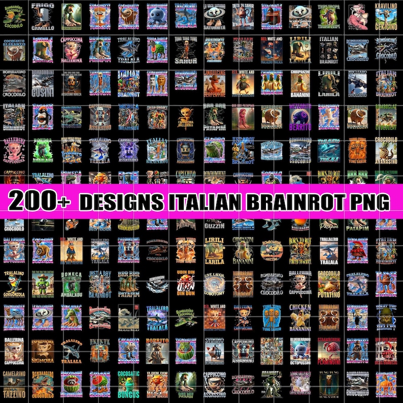 200+ Italian Brainrot Homage Png Bundle, Italian Brainrot Shirt Design ...