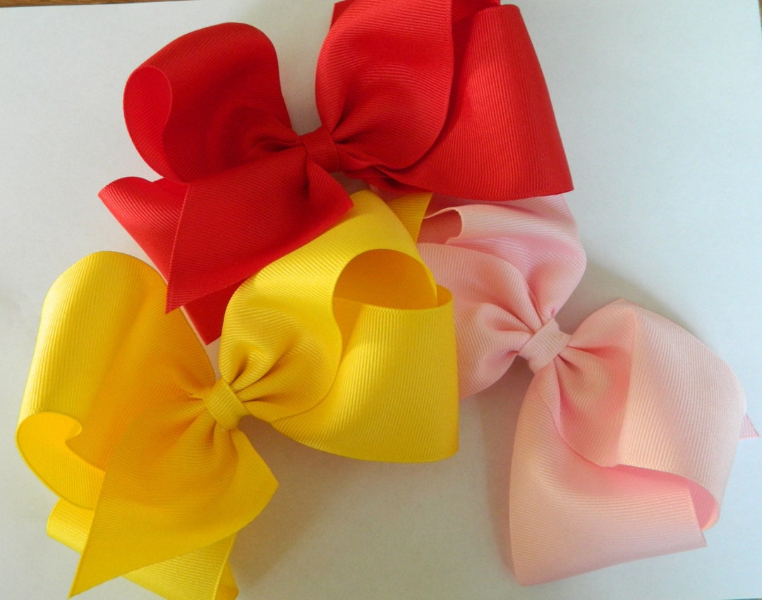 3 Extra Large Grosgrain Boutique Bows - You Pick the Colors - Etsy