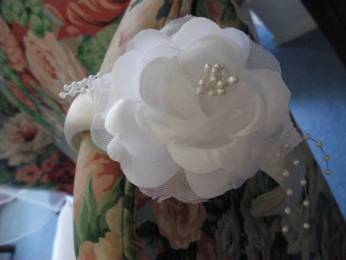 First Communion Headband With Rose and Pearls - Etsy