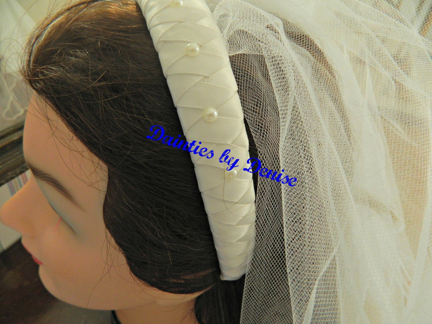 First Communion Basket Weave Ribbon Braided Headband With - Etsy