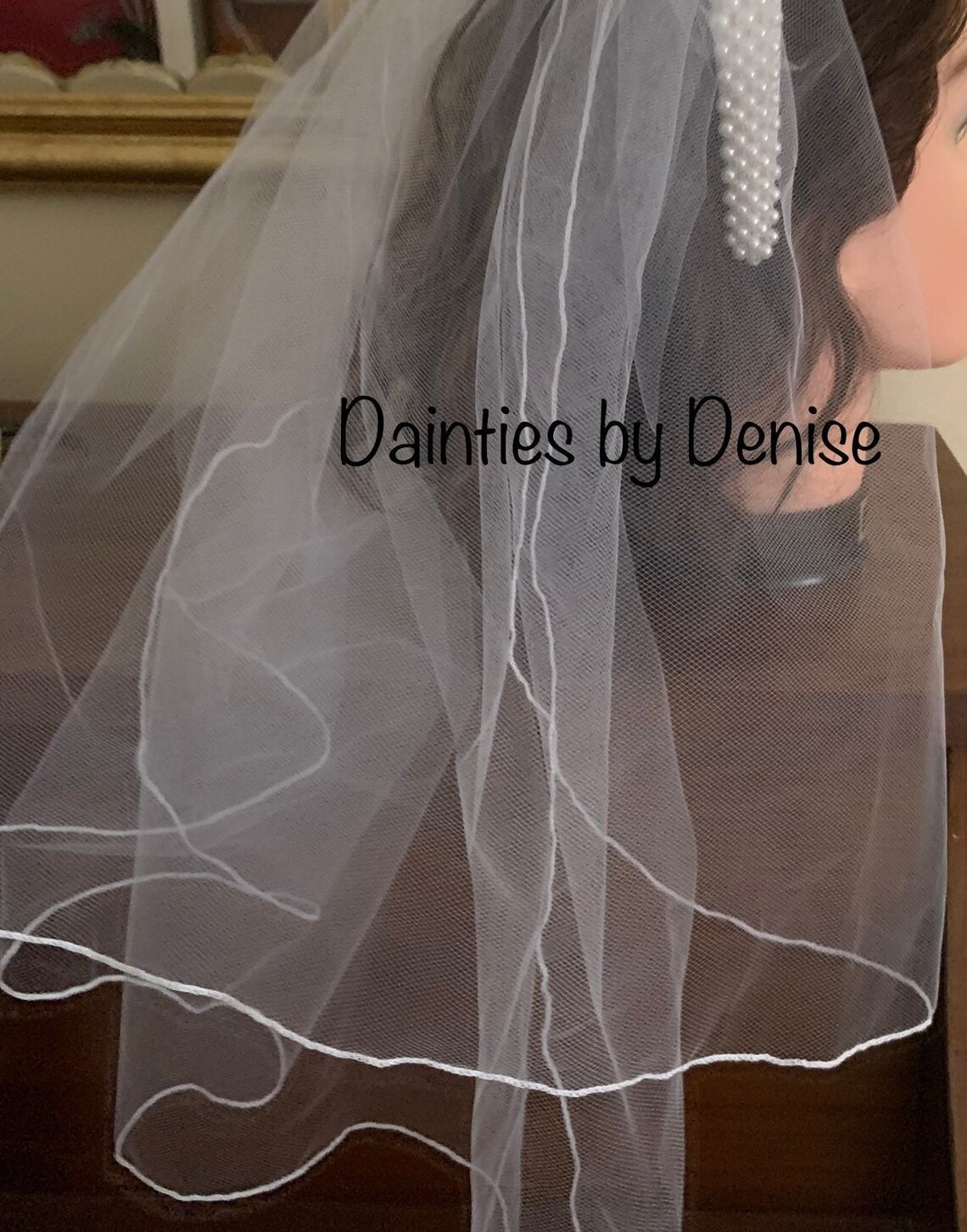 White Pearl First Communion Veil, Bridal, Bachelorette ,white Pearl ...