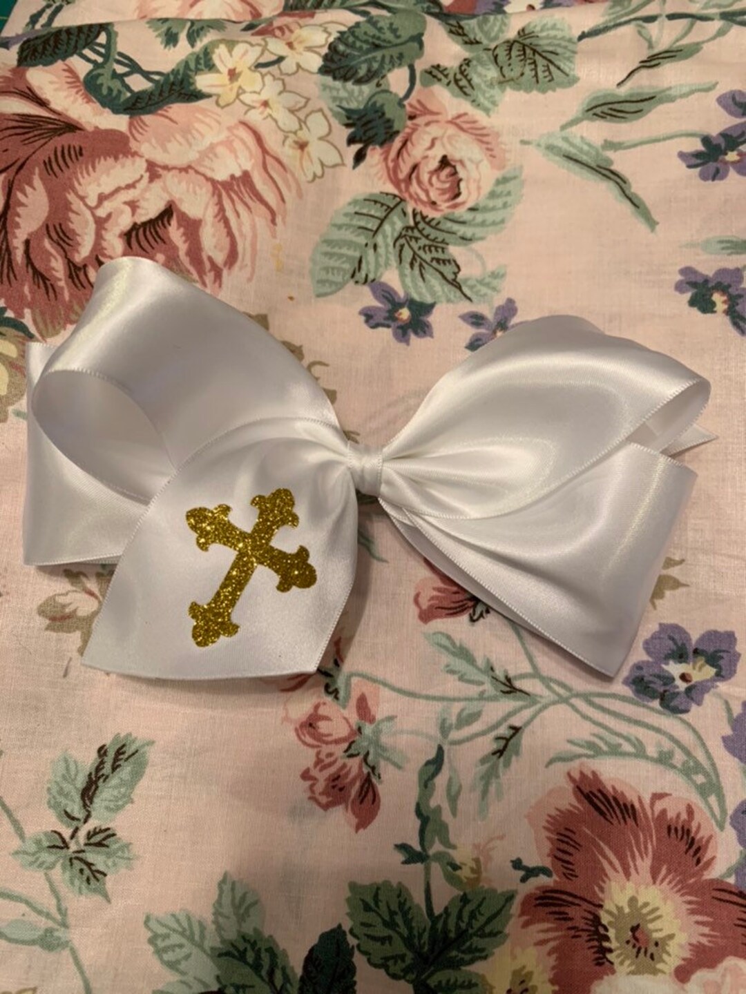 1 First Communion Extra Large Grosgrain Boutique Bows,gold or Silver ...