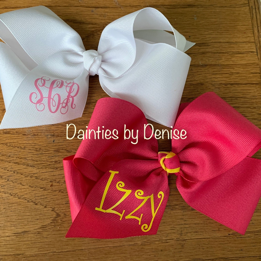 3 Personalized Extra Large Grosgrain Boutique Bows, You Pick the Colors ...