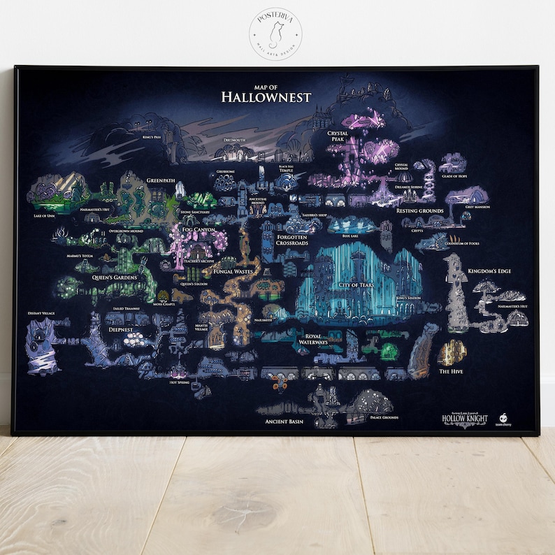 Hollow Knight Map Poster | Premium Video Game Wall Art - Etsy