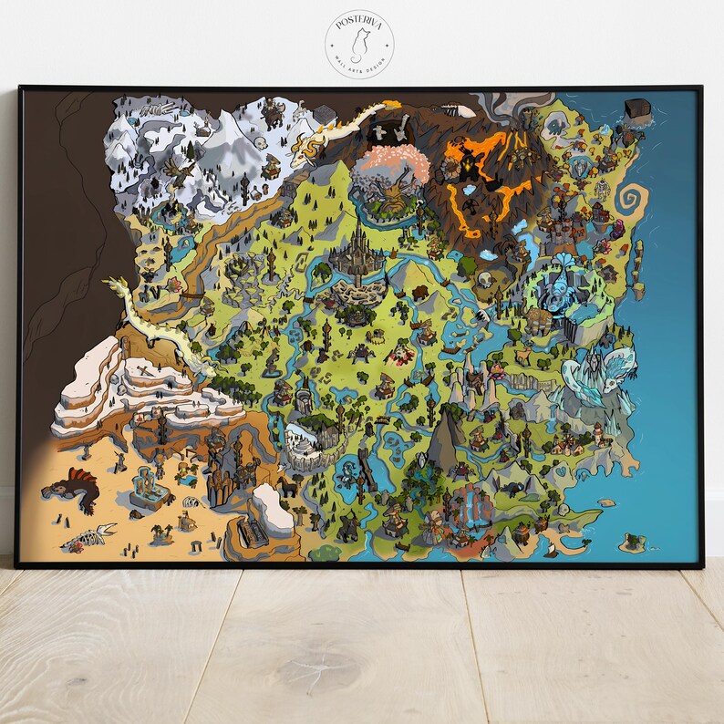 Hyrule Map Poster: Legend of Zelda Gamer Room Wall Art - Etsy