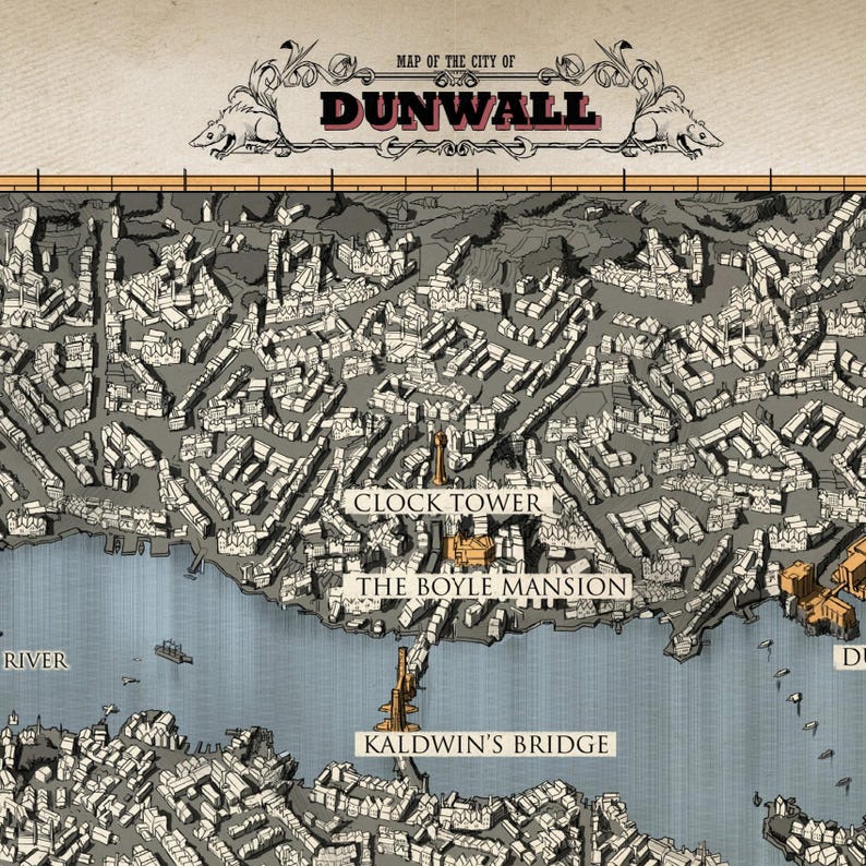 Dishonored Map Poster: Dunwall World, Video Game Art - Etsy