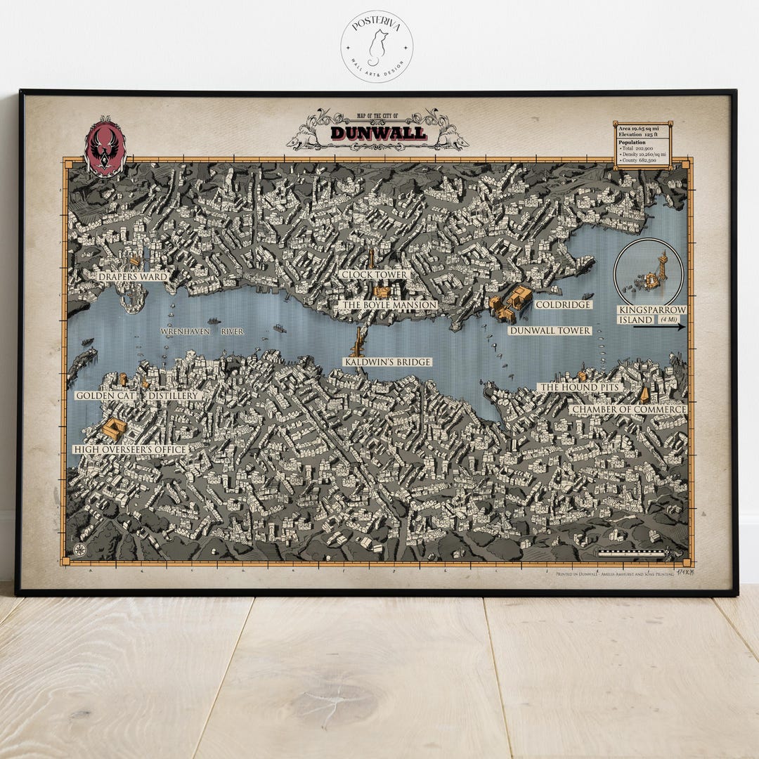 Dishonored Map Poster: Dunwall World, Video Game Art - Etsy