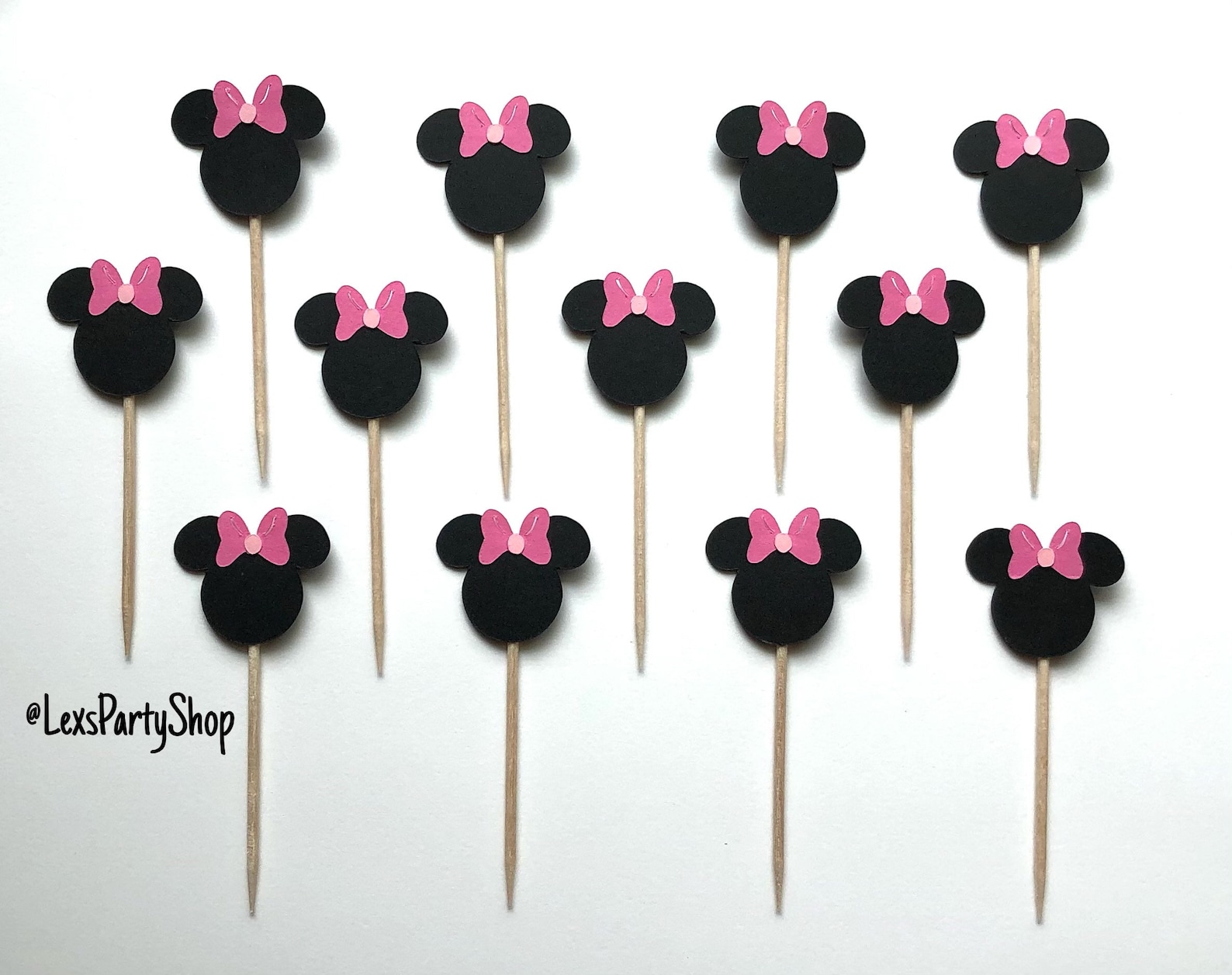 Minnie Mouse Mini Cupcake Toppers Minnie Mouse Food Picks - Etsy