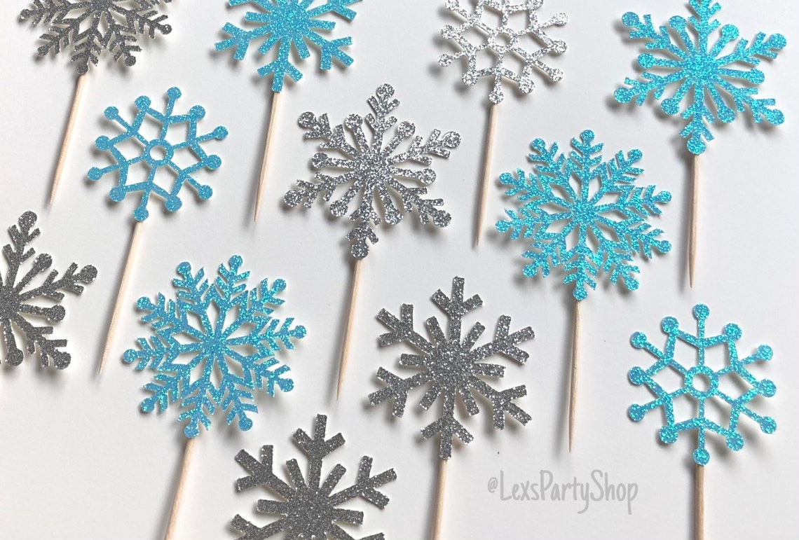 Snowflake Cupcake Toppers Frozen Snowflake cupcake toppers | Etsy