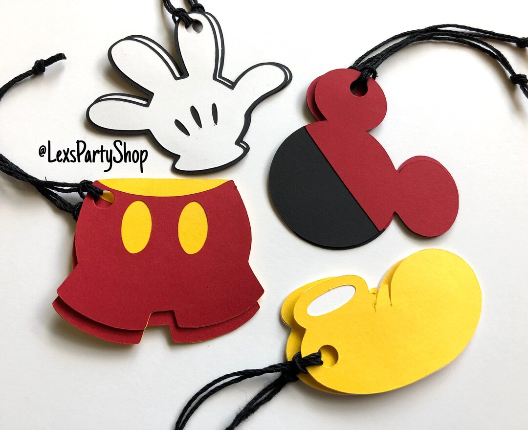 Mickey Mouse Gift Tags, Mickey Mouse Party Favor Tags, Gift Tags ...
