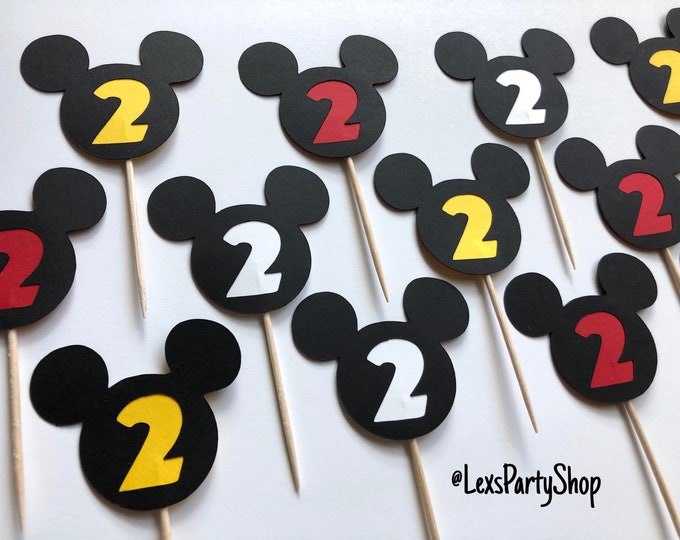 2nd Birthday Mickey Mouse Cupcake/cakepop Toppers - Etsy