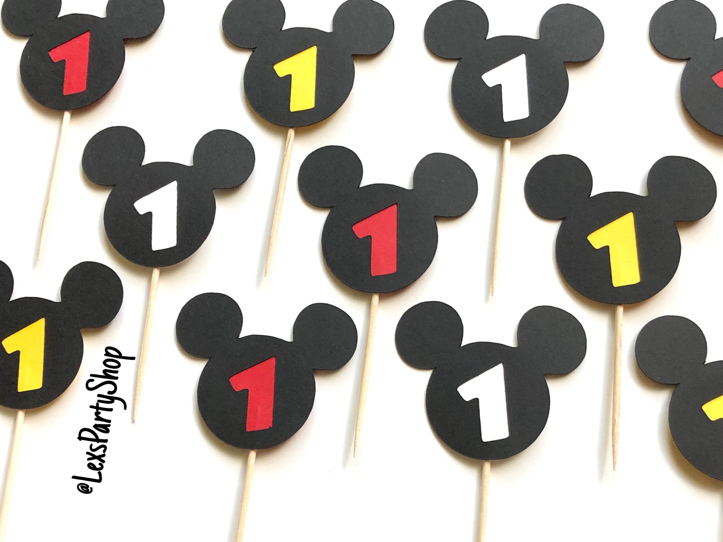 Mickey Mouse Cupcake Toppers Mickey Mouse Cupcake Picks 1st | Etsy