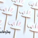 Rabbit Ear Cupcake Toppers, White Rabbit Cupcake Toppers, Food ...