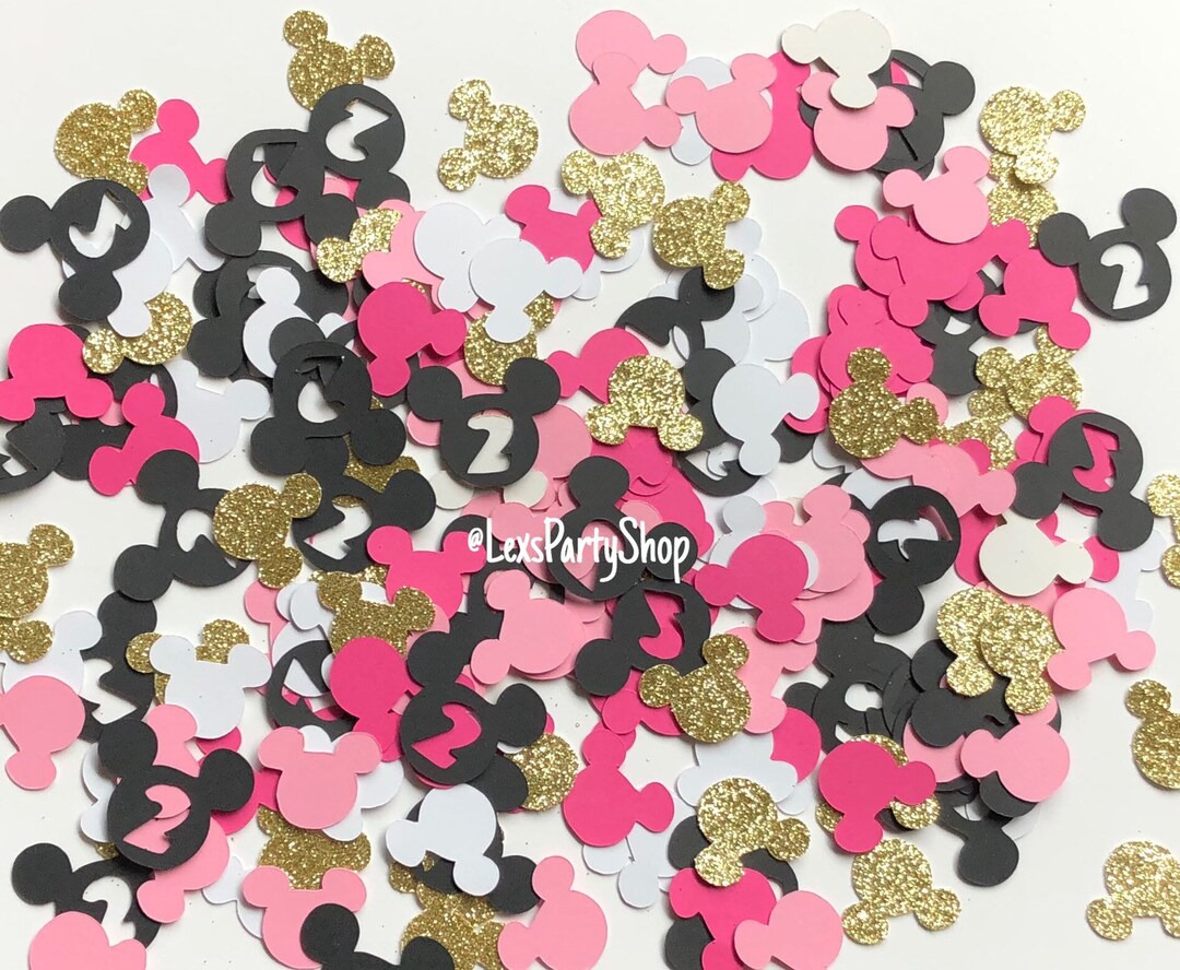 Minnie Mouse Birthday Confetti: Pink, Black & Gold Glitter - Etsy