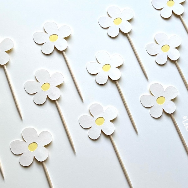 Flower Cupcake Picks - Etsy