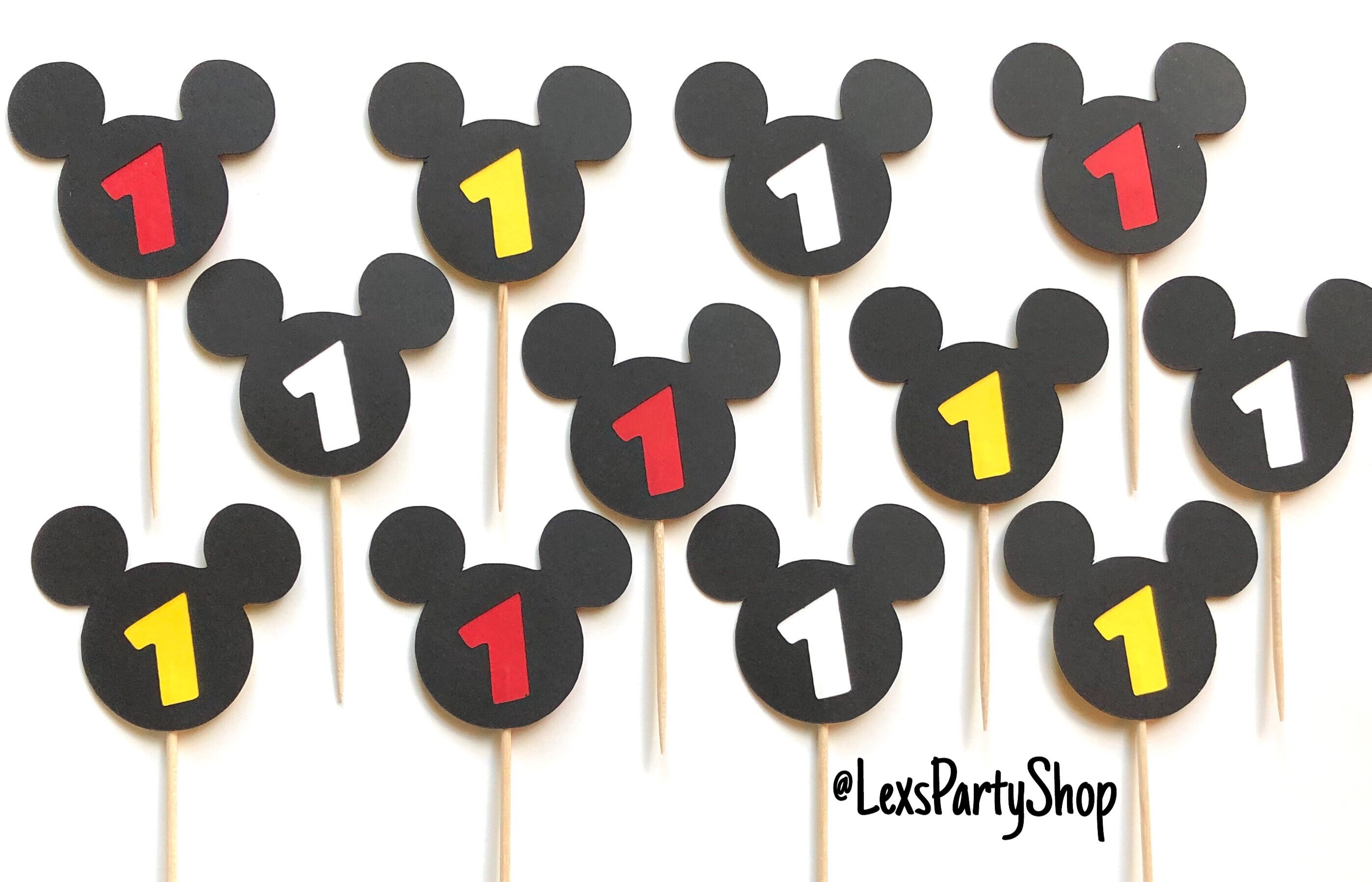 Mickey Mouse Cupcake Toppers Mickey Mouse Cupcake Picks 1st | Etsy