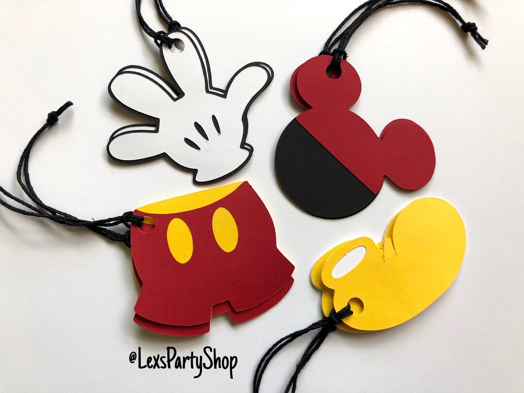 Mickey Mouse Gift Tags, Mickey Tags, Mickey Mouse Party, Favor Tags, - Etsy