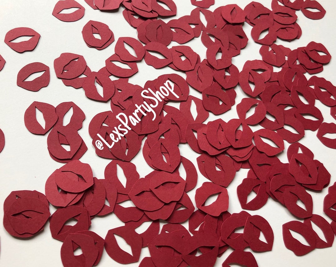 Red Lip Confetti: 200 Paper Lips, Bachelorette Party Decor - Etsy