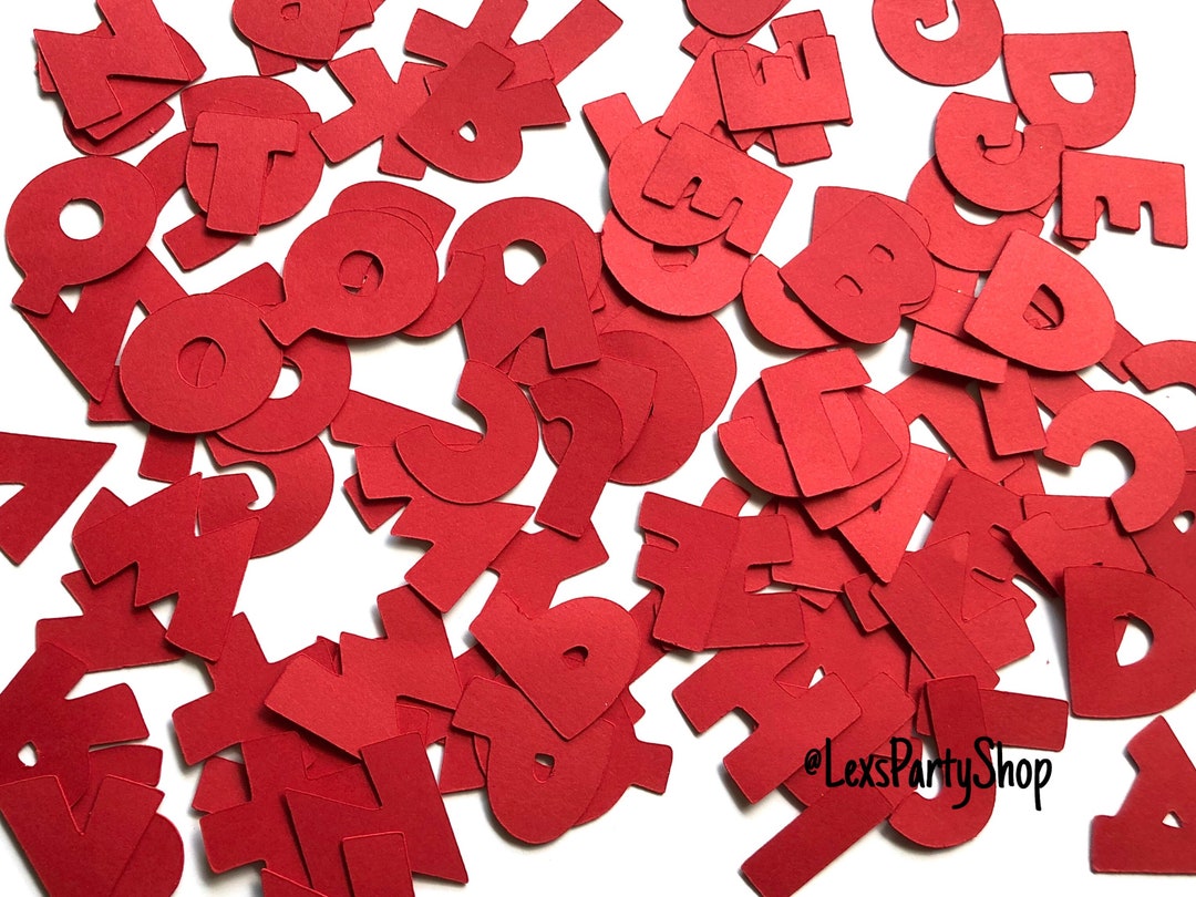 Red Disney Font Confetti: 110 Pc Alphabet Scrapbooking Pieces - Etsy