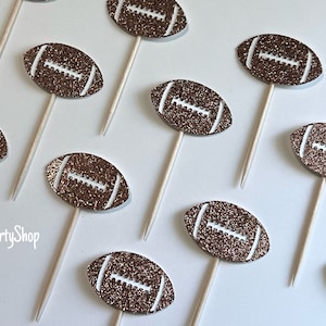 Glitter Football Cupcake Toppers, Party Picks - Etsy