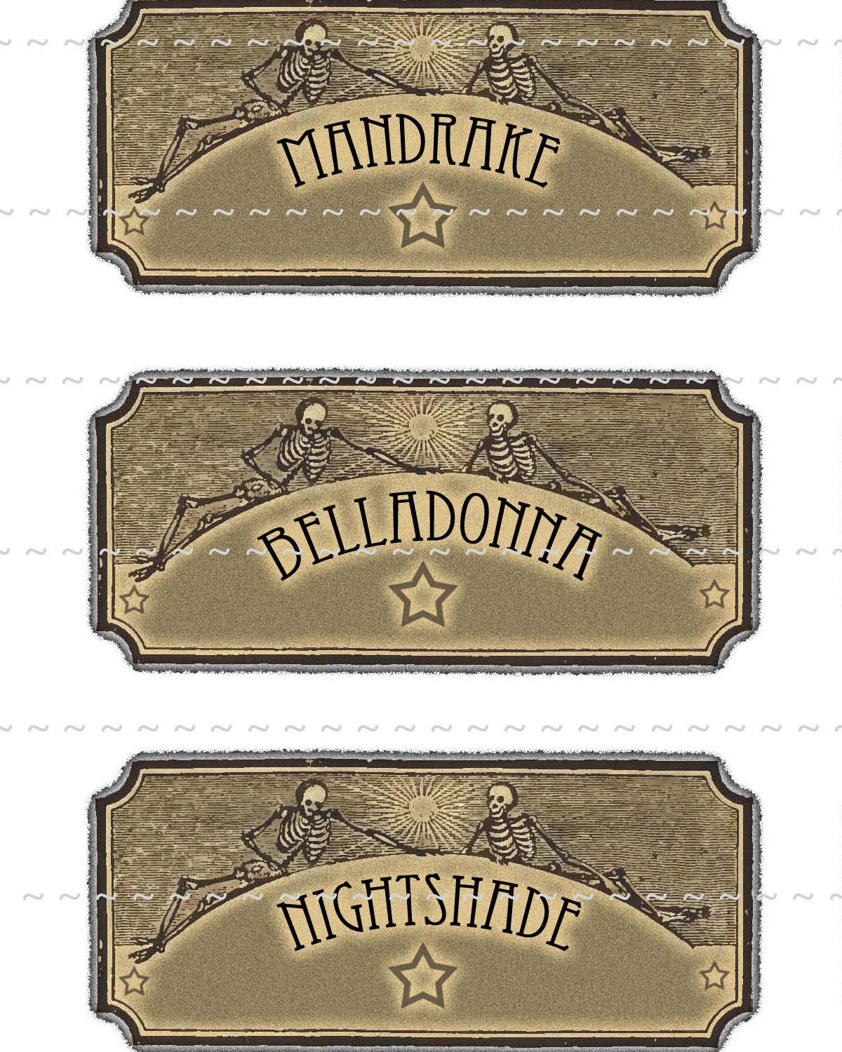 Digital Download Collage Sheet Vintage Witch Poison Potion Bottle 1.5x0 ...