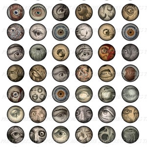 Digital Download Collage Sheet Vintage Victorian Eyes Eyeballs Anatomy ...