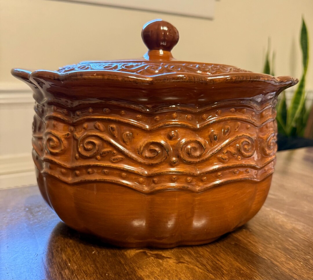 Brown Glazed Venetian Spice Bean Pot - Etsy