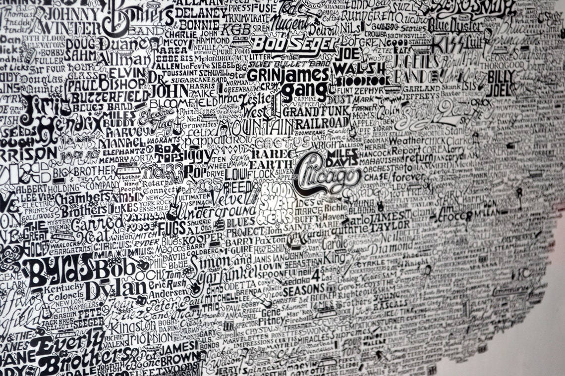 Vintage Family Tree of American Rock Poster Black & White | Etsy