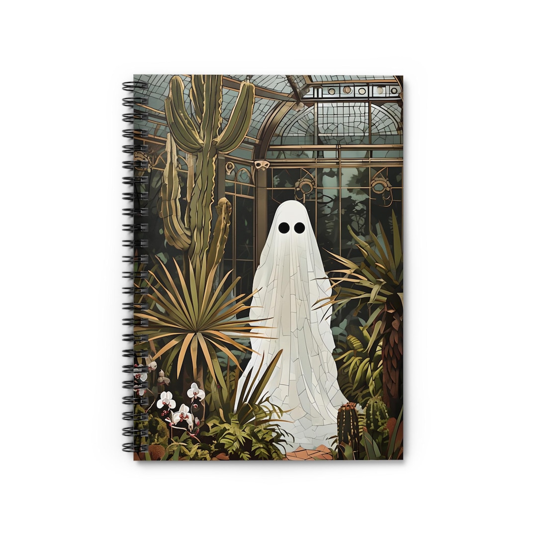 Halloween Spiral Notebook, Ghost With Plants in Greenhouse - Etsy