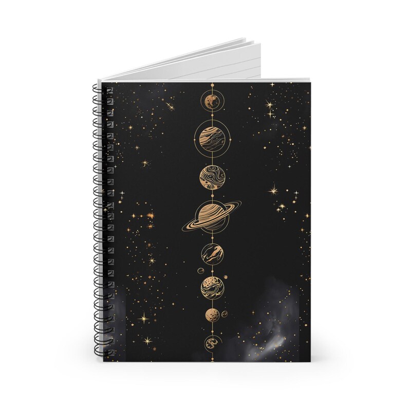 Celestial Spiral Notebook: Space Theme, 6" X 8", 118 Ruled Pages - Etsy