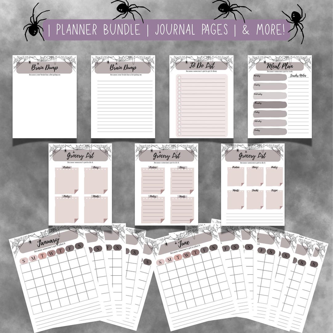 Spooky Cute Halloween Planner Bundle | Printable Journal Pages ...