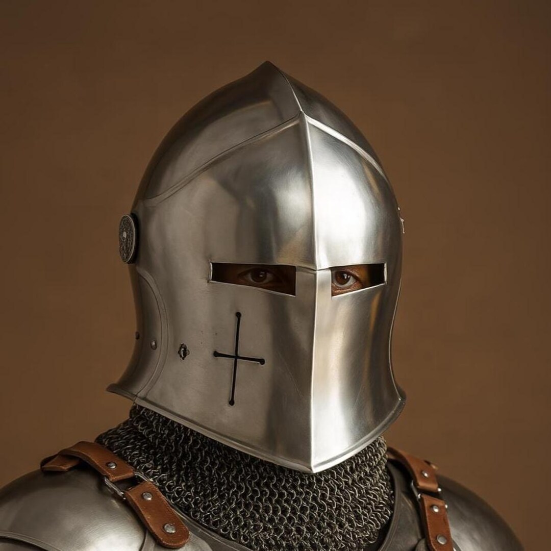 Barbuta Helmet ~ Medieval Knight Barbuta Helmet ~ Armor Helmet ~ 18g ...