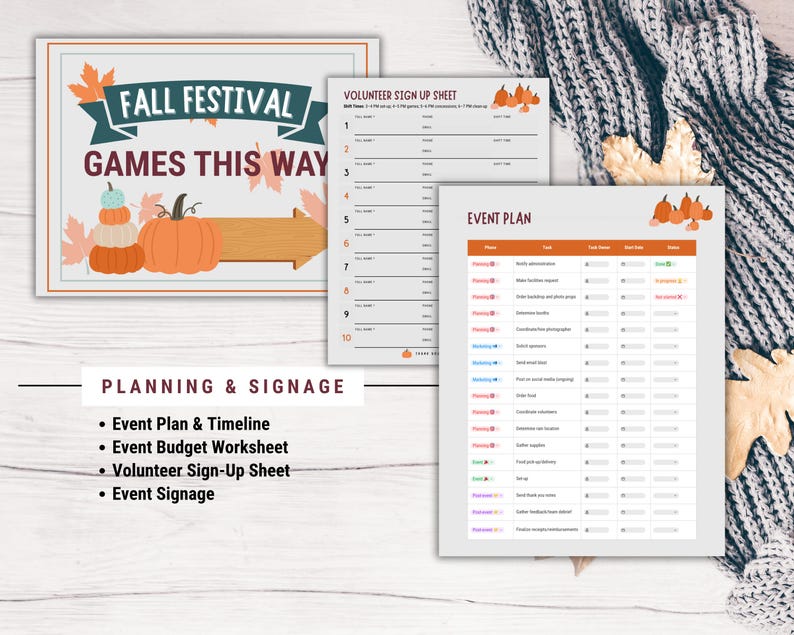 Fall Festival Canva Template Kit: School Event Flyers, Posters, Signs ...