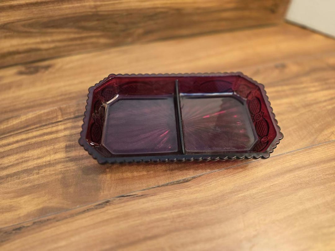 Vintage Avon Cape Cod Ruby Red Relish Dish: 1876 Collection - Etsy