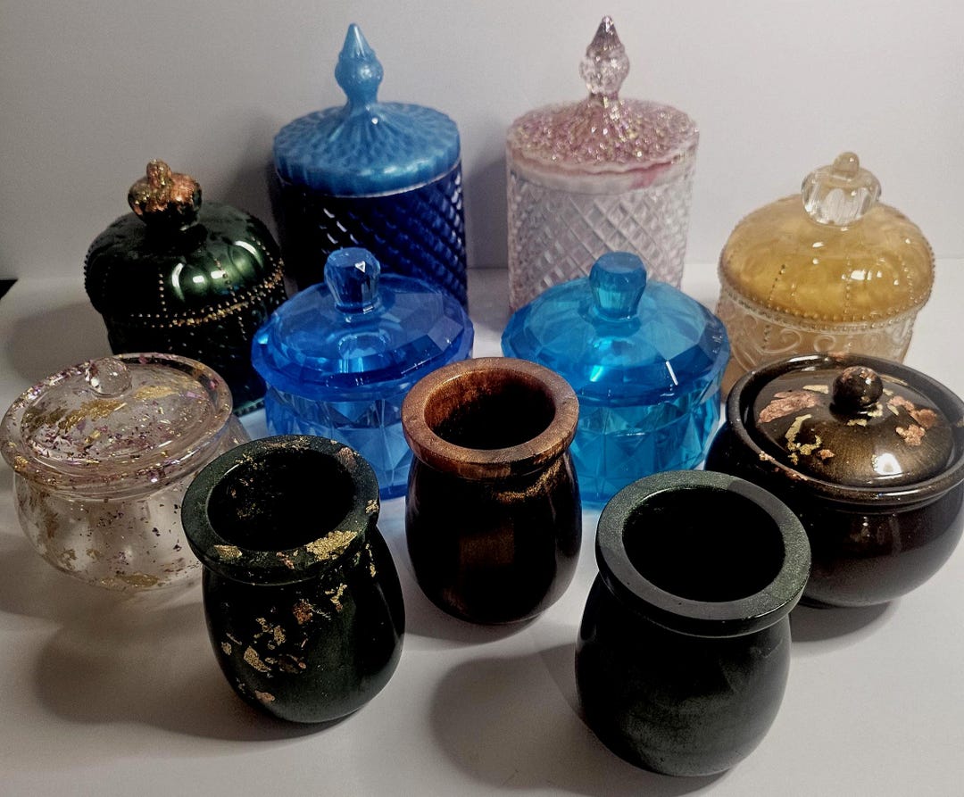 Glass-like Resin Keepsake Jars With Lids – Custom Colors & Sizes ...