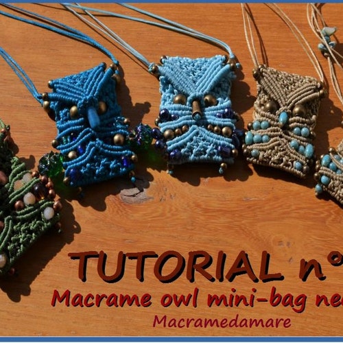 Micro Macrame Owl Pendant Tutorial Macrame Owl DIY - Etsy