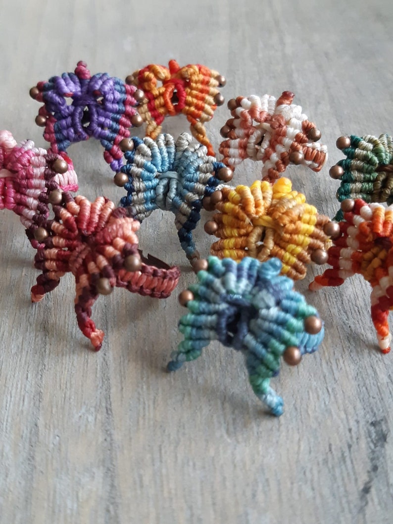 Macrame Butterfly Ring Tutorial - Etsy