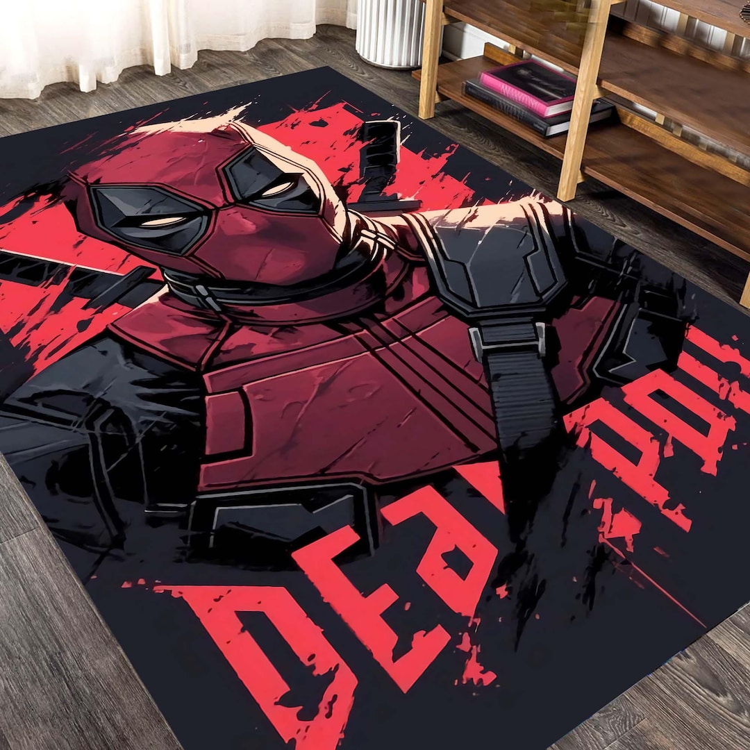 Deadpool, Comic Hero Rug, Hero Decor Carpet, Superhero Inspired Floor ...