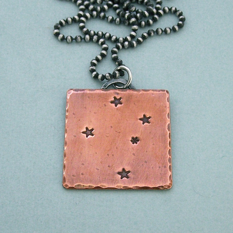 Southern Cross Constellation Necklace - Crux - Hand Stamped Copper and ...