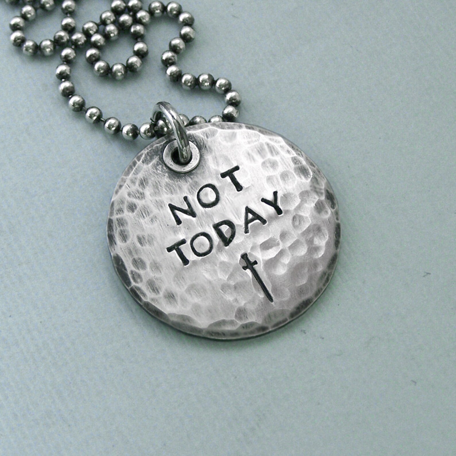 Not Today Necklace - Hand Stamped Sterling Silver - - Etsy