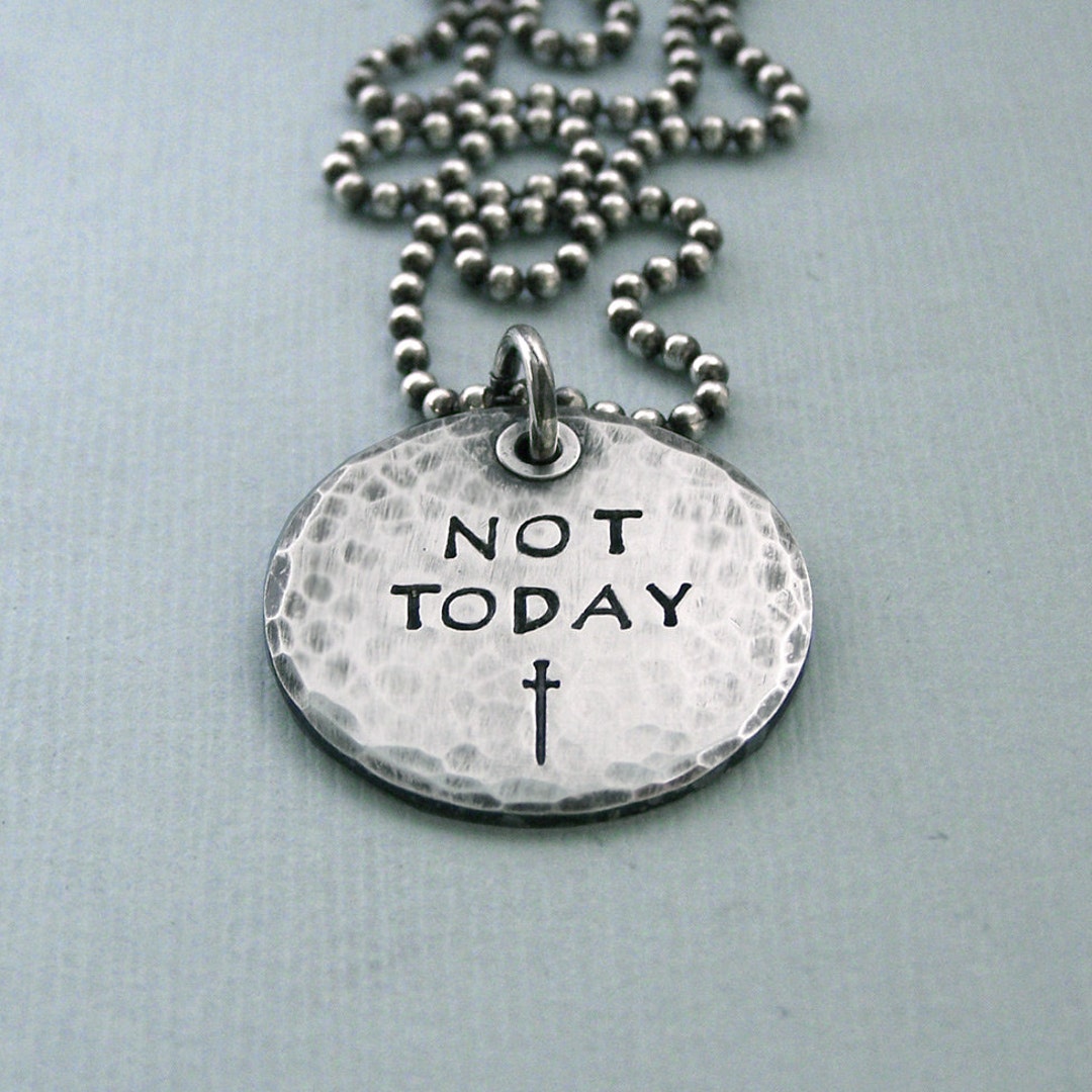 Not Today Necklace - Hand Stamped Sterling Silver - - Etsy