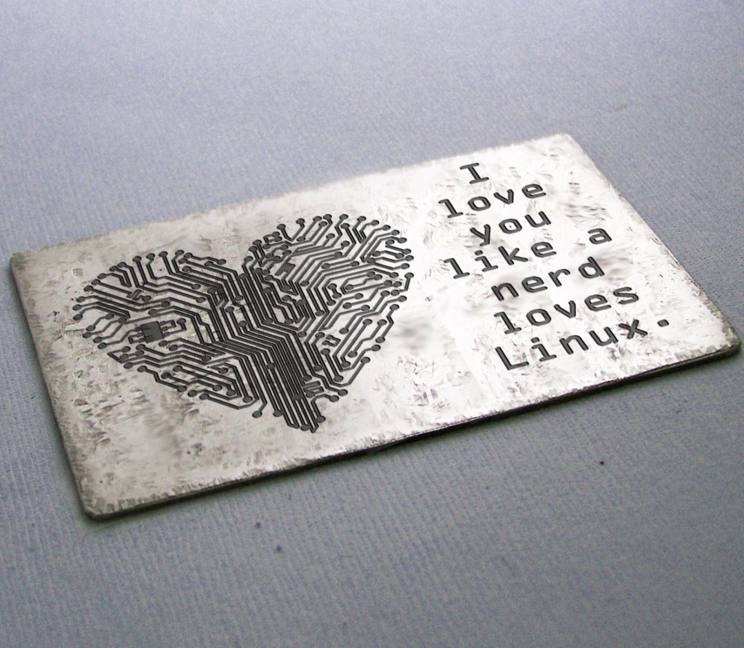Etched Metal Wallet Card - Valentine's Day - Engagement - Wedding ...