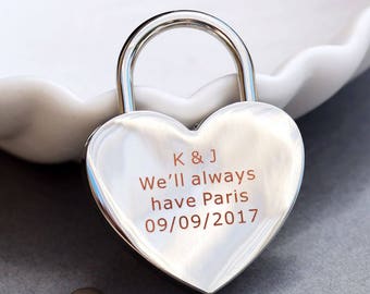 Love Lock, Heart Lock, Custom Lock, Brass Heart Love Padlock With Key ...