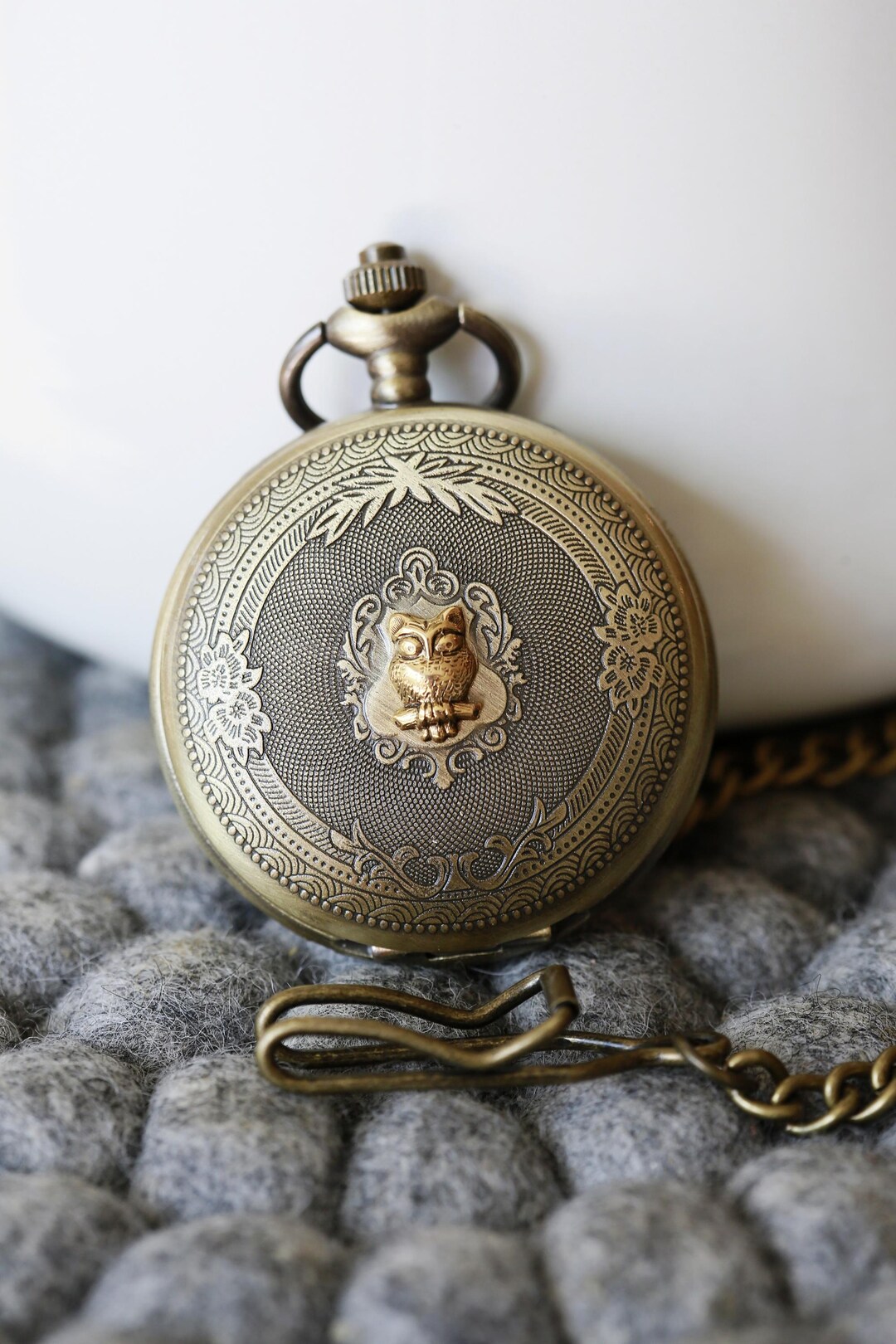 Brass Owl Pocket Watch, Quartz Pocket Watch, Steampunk Pocket Watch ...