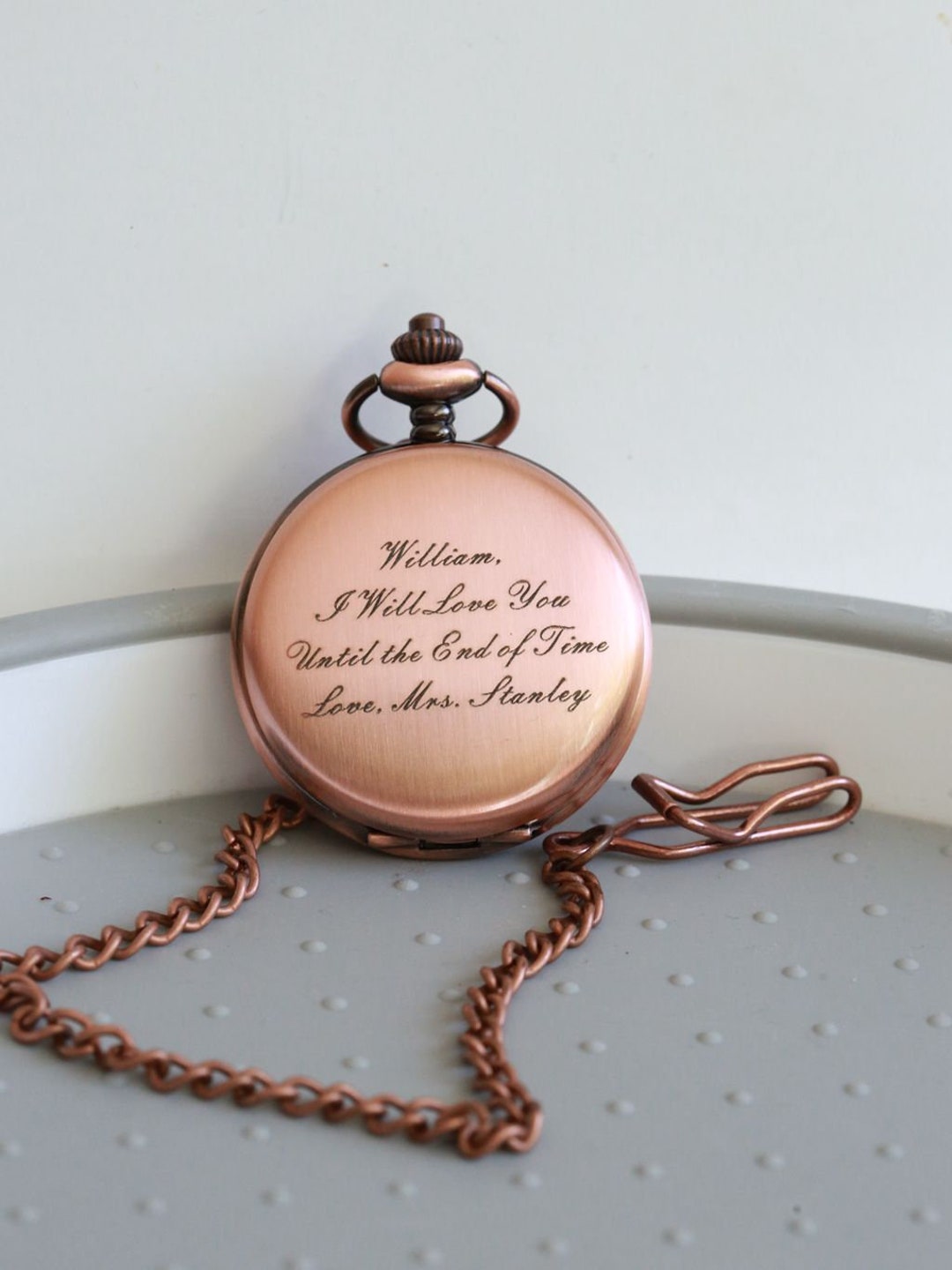 Rose Gold Copper Pocket Watch Personalized Mens Pocket Watch,pocket ...
