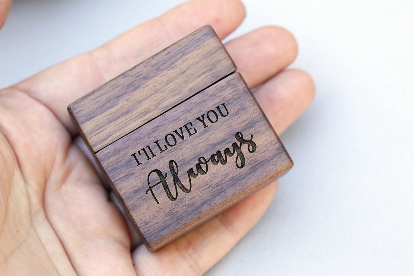 Ring Box,wood Ring Box,walnut Ring Box, Thin Engagement Ring Box ...
