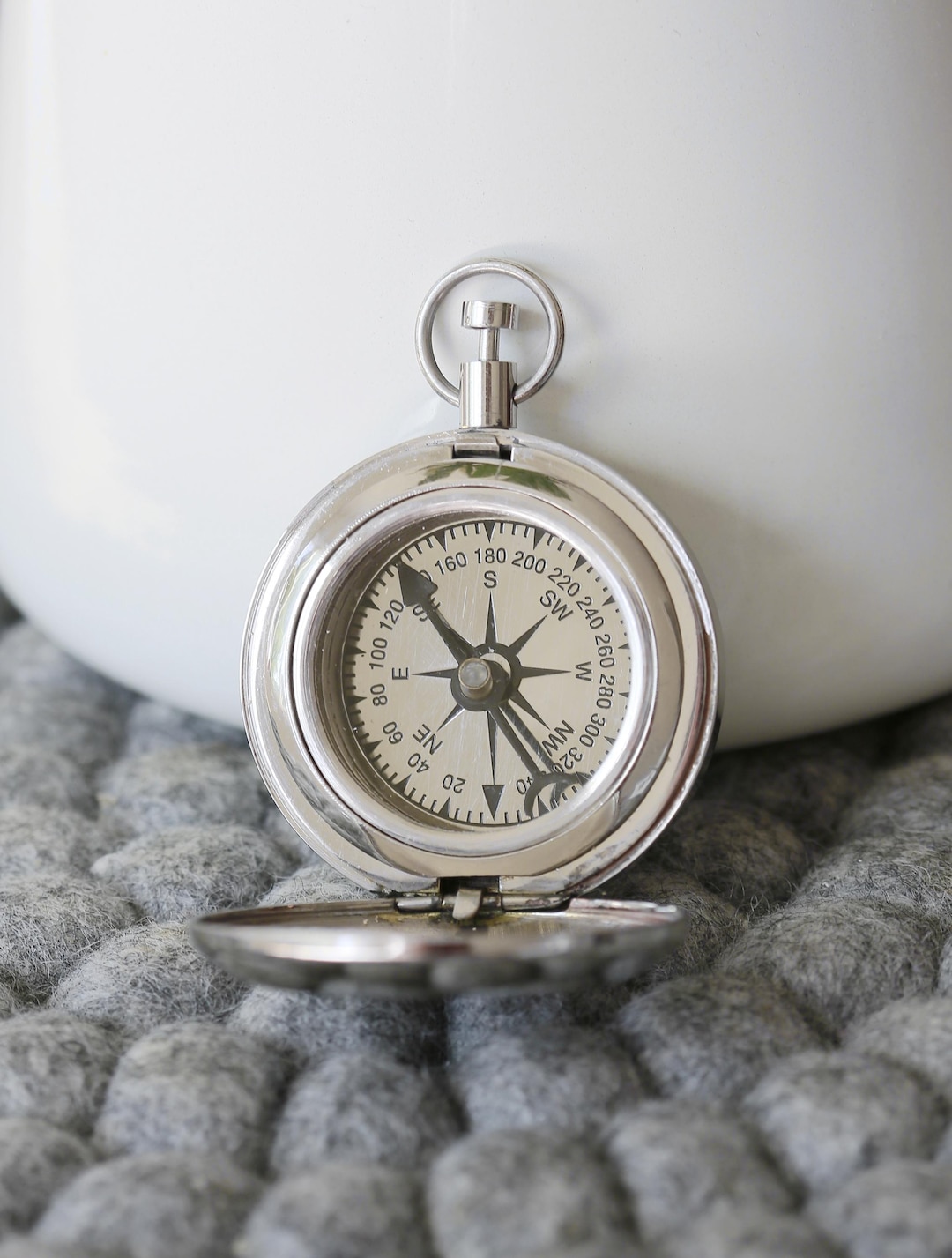 Personalized Engraved Vintage Silver Color Compass, Working Compass ...