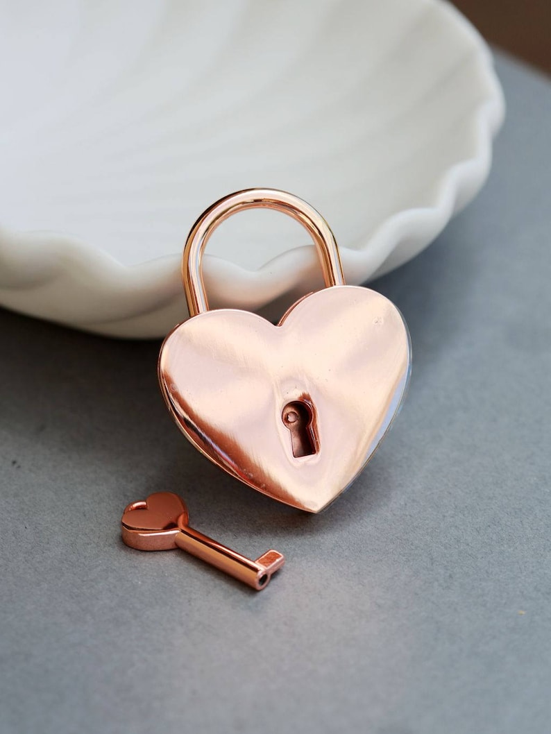 Love Lock Heart Lock Custom Lock Rose Gold Heart Love | Etsy